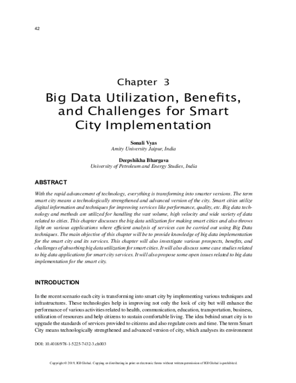 (PDF) Big Data Utilization, Benefits, and Challenges for Smart City ...