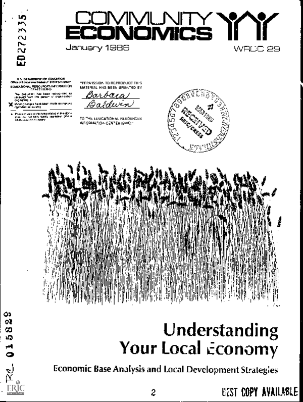 (PDF) Understanding Your Local Economy: Economic Base Analysis and ...
