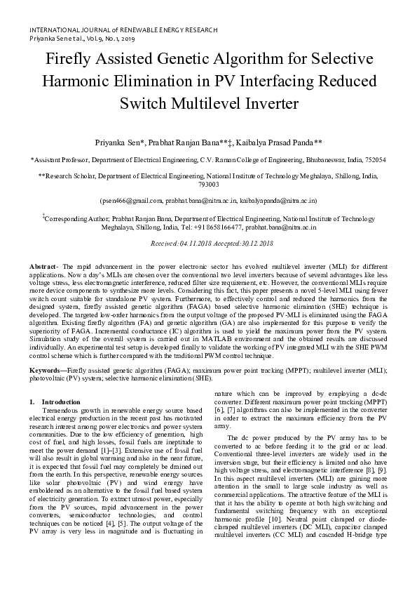 (PDF) Firefly Assisted Genetic Algorithm for Selective Harmonic ...