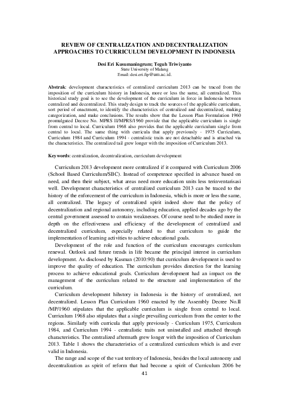 (PDF) Review of Centralization and Decentralization Approaches to ...