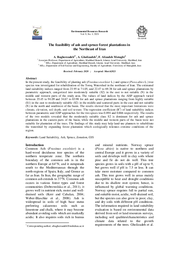 (PDF) The feasibility of ash and spruce forest plantations in the ...