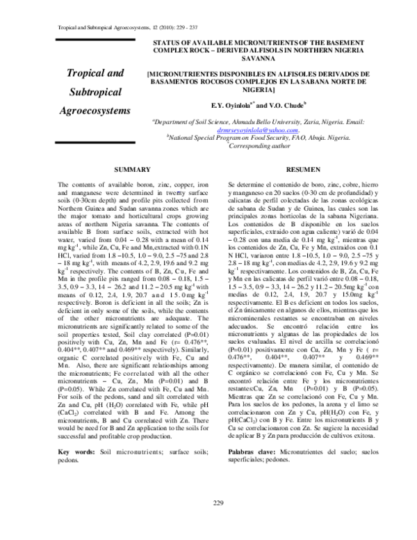 (PDF) Status of available micronutrients of the basement complex rock ...