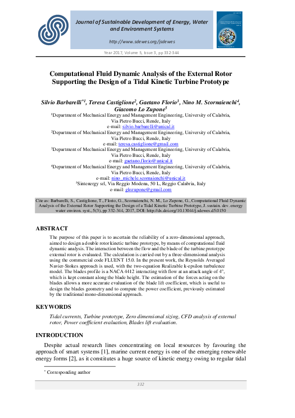 (PDF) Computational Fluid Dynamic Analysis of the External Rotor Supporting the Design of a ...