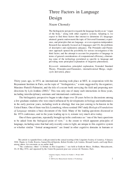 (PDF) Three factors in language design