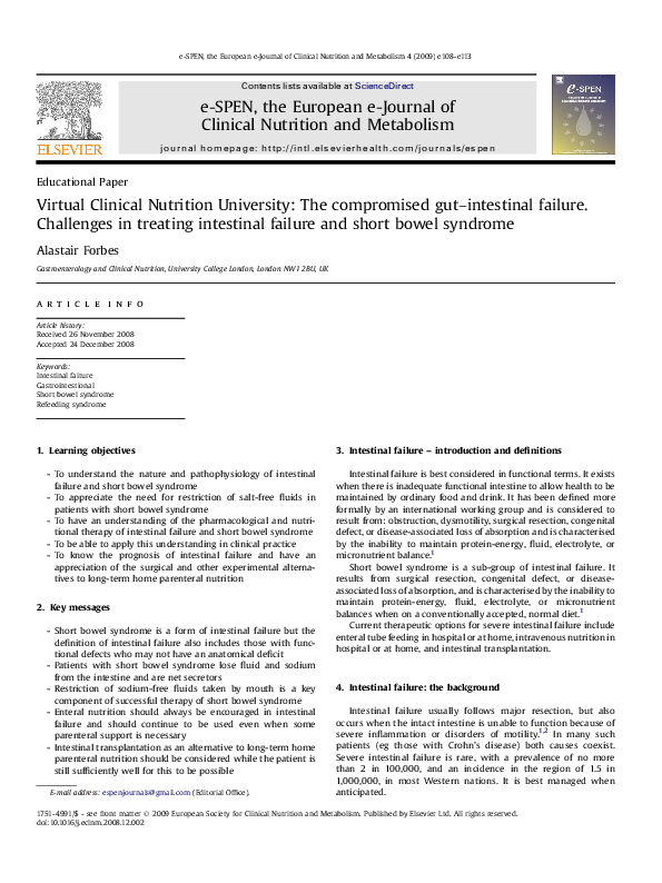 (PDF) Virtual Clinical Nutrition University: The compromised gut ...