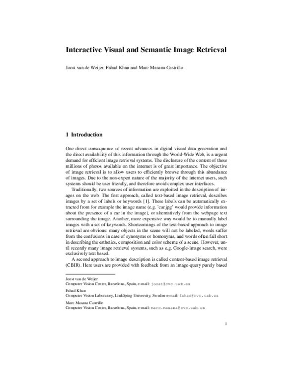 (PDF) Interactive Visual and Semantic Image Retrieval