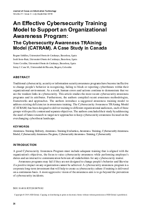 (PDF) An Effective Cybersecurity Training Model to Support an ...