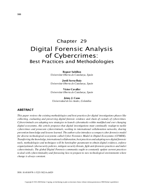(PDF) Digital Forensic Analysis of Cybercrimes