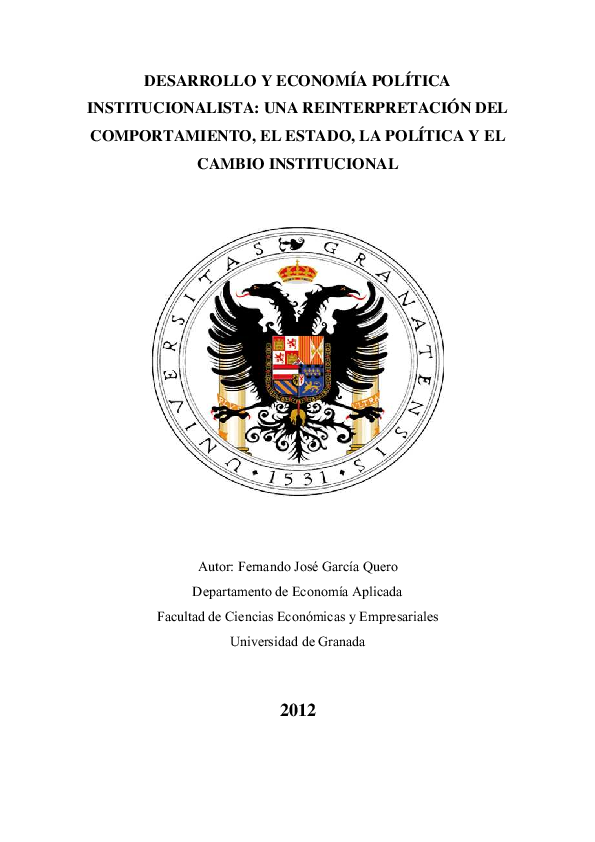 (PDF) Desarrollo y economía política institucionalista: una ...