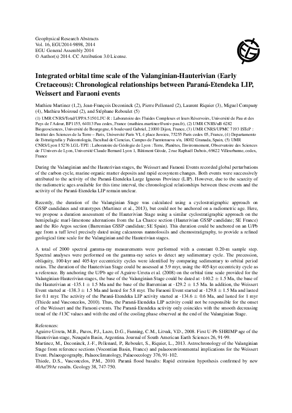 (PDF) Integrated orbital time scale of the Valanginian-Hauterivian ...