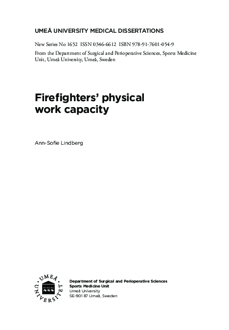 (PDF) Firefighters' physical work capacity