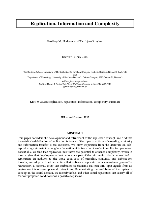 (PDF) Refining the Concept of Replication