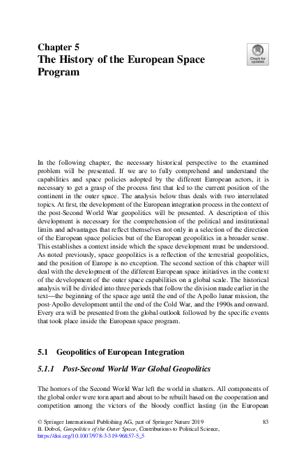 (PDF) The History of the European Space Program