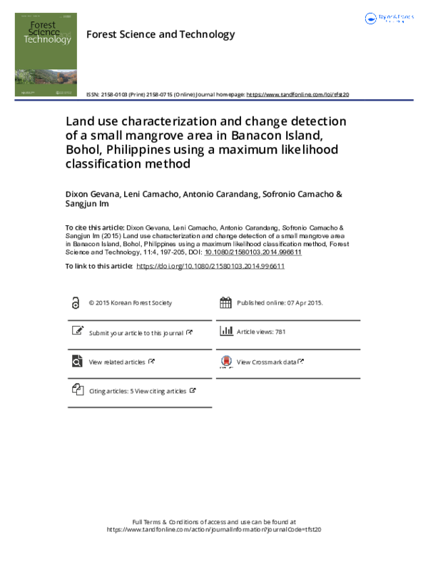 (PDF) Land use characterization and change detection of a small mangrove area in Banacon Island ...