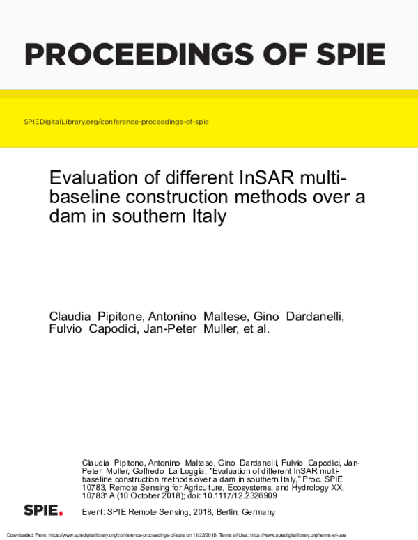 (PDF) Evaluation of different InSAR multi-baseline construction methods ...
