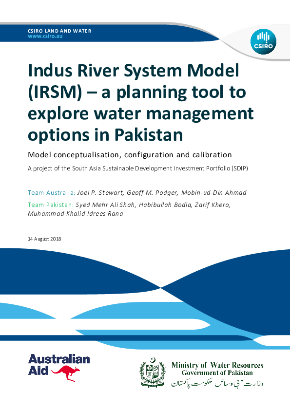 (PDF) Indus River System Model (IRSM) - a planning tool to explore ...