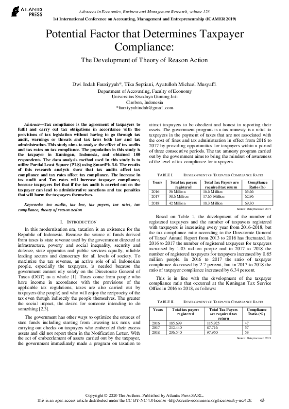 (PDF) Potential Factor that Determines Taxpayer Compliance: The ...