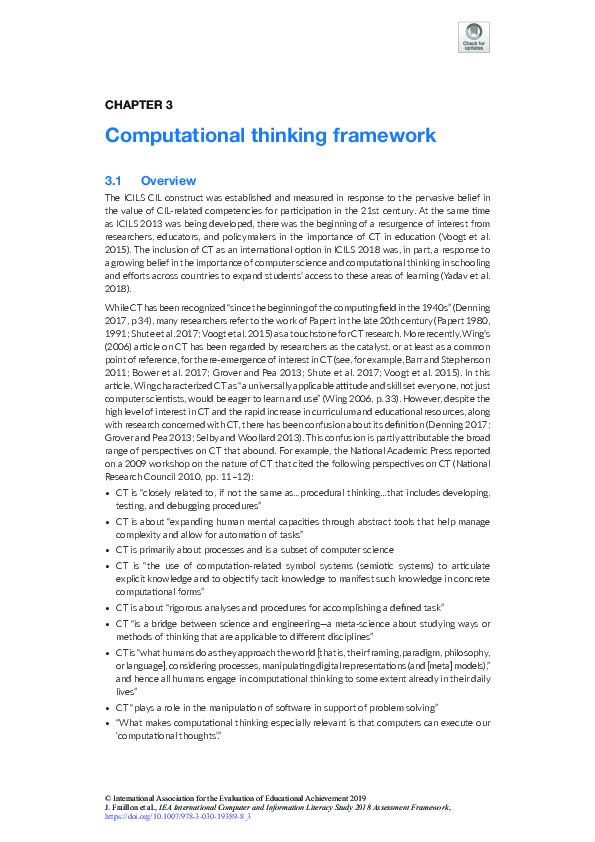 (PDF) Computational thinking framework