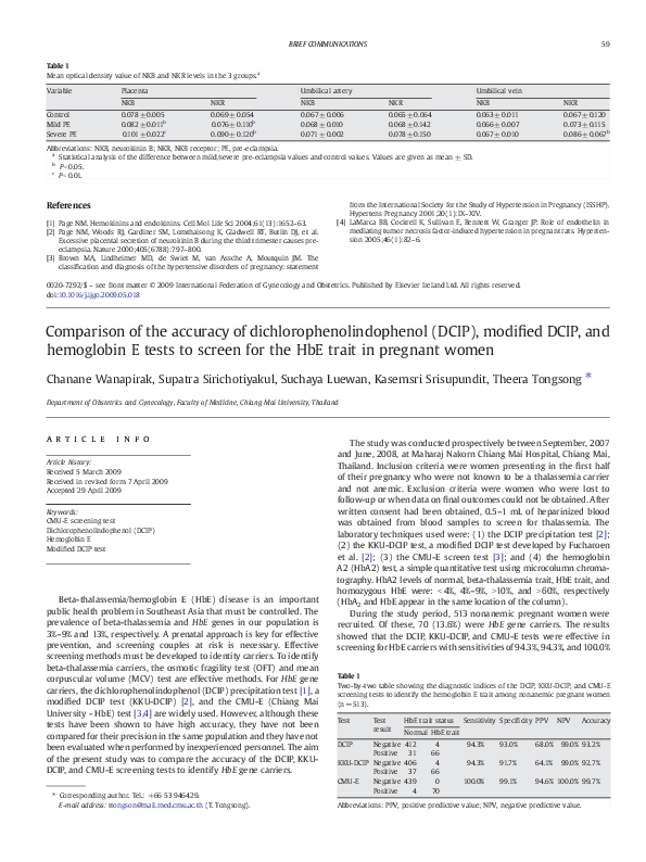 (PDF) Comparison of the accuracy of dichlorophenolindophenol (DCIP ...