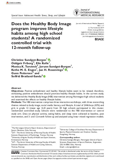 (PDF) Does the Healthy Body Image program improve lifestyle habits ...