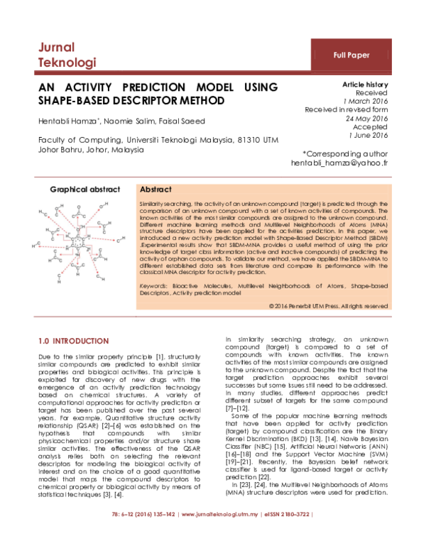 Pdf An Activity Prediction Model Using Shape Based Descriptor Method