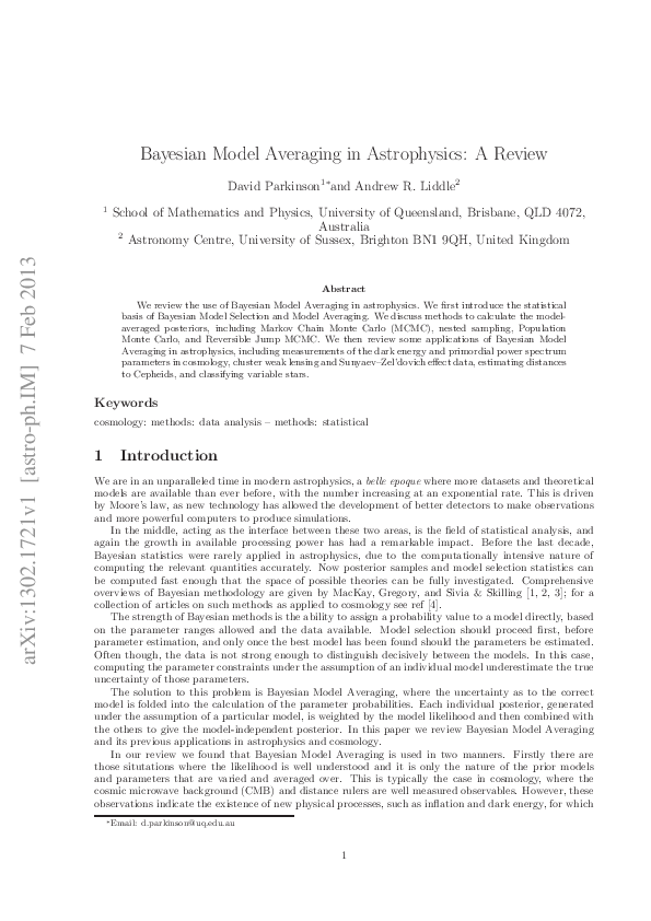 Pdf Bayesian Model Averaging In Astrophysics A Review