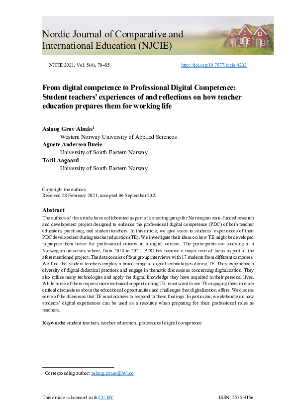 (PDF) From digital competence to Professional Digital Competence