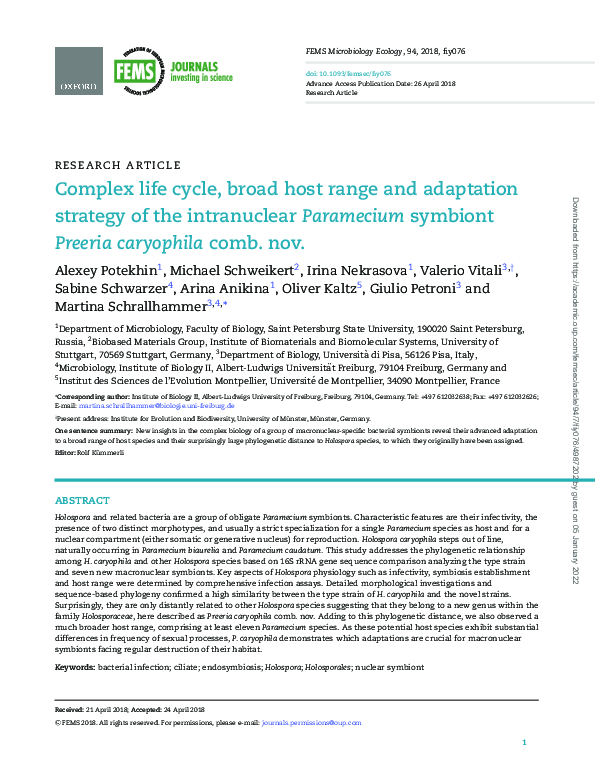 (PDF) Complex life cycle, broad host range and adaptation strategy of ...