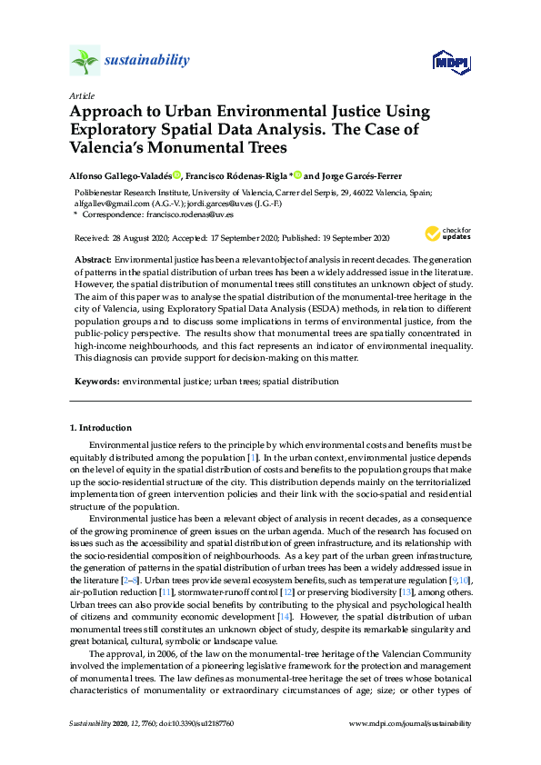 Pdf Approach To Urban Environmental Justice Using Exploratory Spatial
