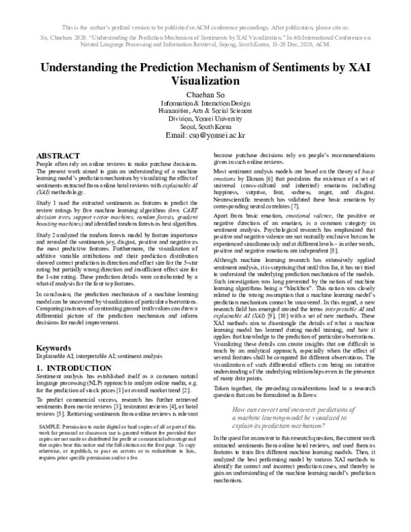 (PDF) Understanding the Prediction Mechanism of Sentiments by XAI ...