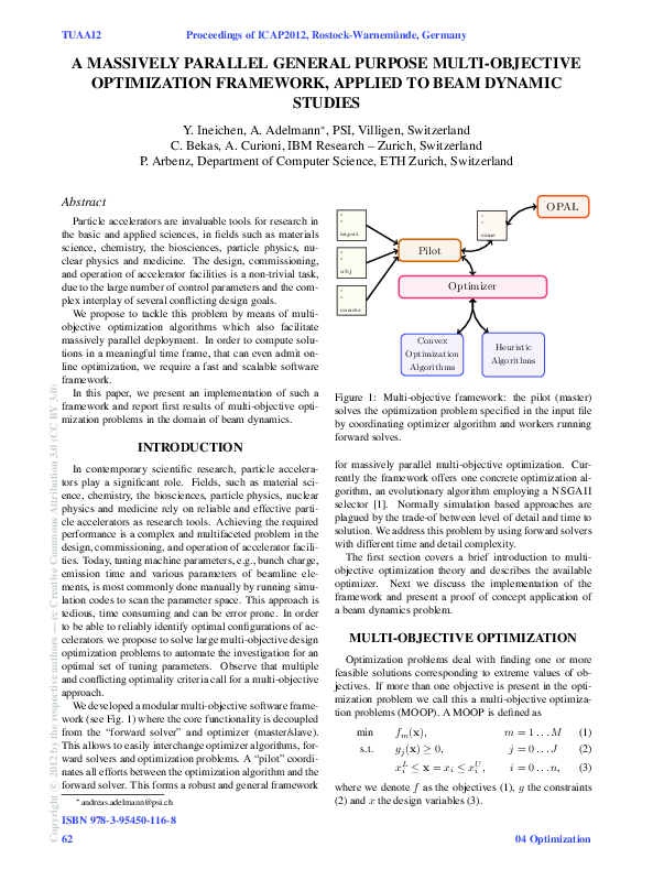 (PDF) A Massively Parallel General Purpose Multi-Objective Optimization Framework, Applied to ...