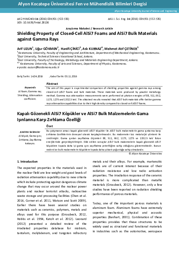 (PDF) Shielding Property of Closed-Cell AlSi7 Foams and AlSi7 Bulk ...