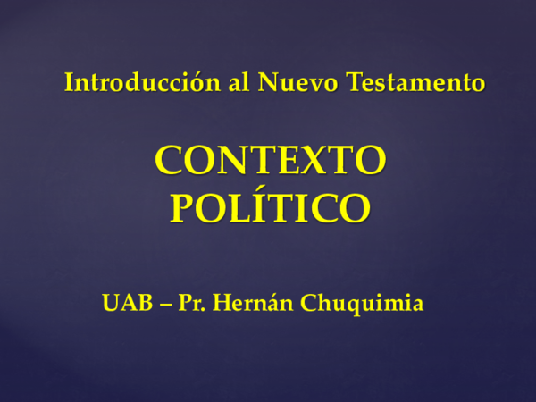 (PDF) CONTEXTO Politico I NT