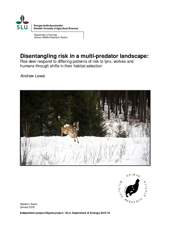 (PDF) Disentangling risk in a multi-predator landscape: Roe deer ...