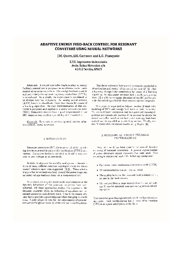 Pdf Adaptive Energy Feedback Control For Resonant Converters Using