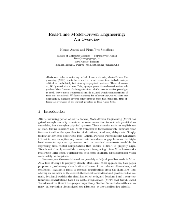 (PDF) Real-time model-driven engineering: an overview