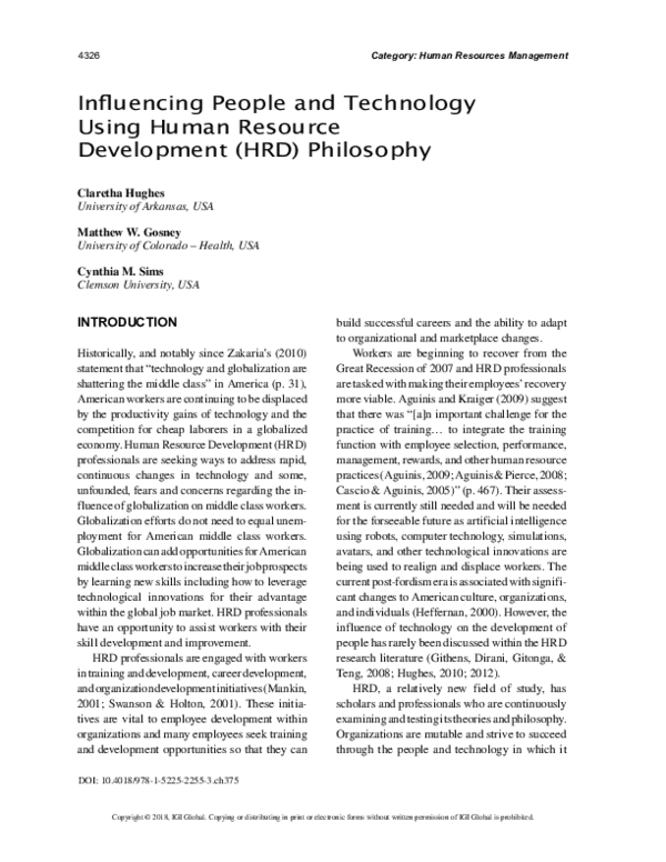 (PDF) Influencing People and Technology Using Human Resource ...