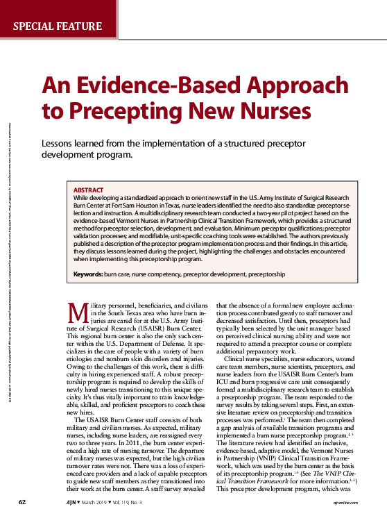 (PDF) Lessons learned from the implementation of a structured preceptor ...
