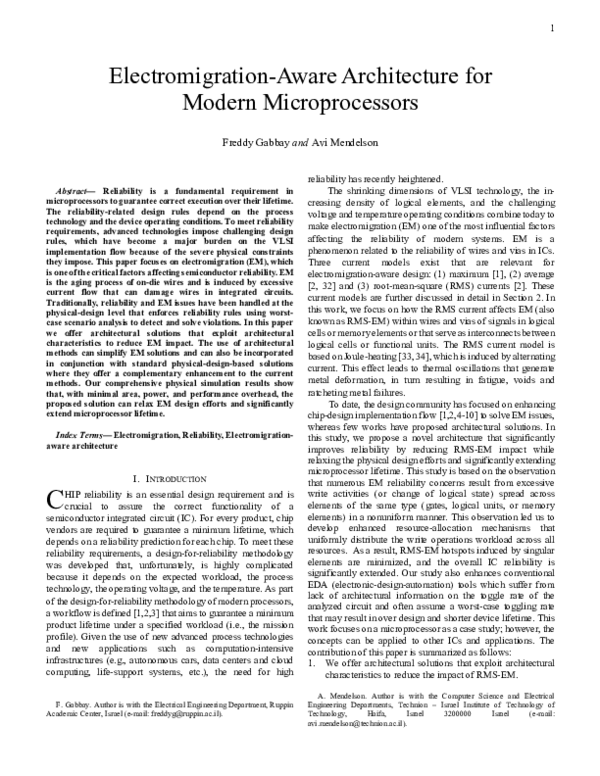 (PDF) Electromigration-Aware Architecture for Modern Microprocessors