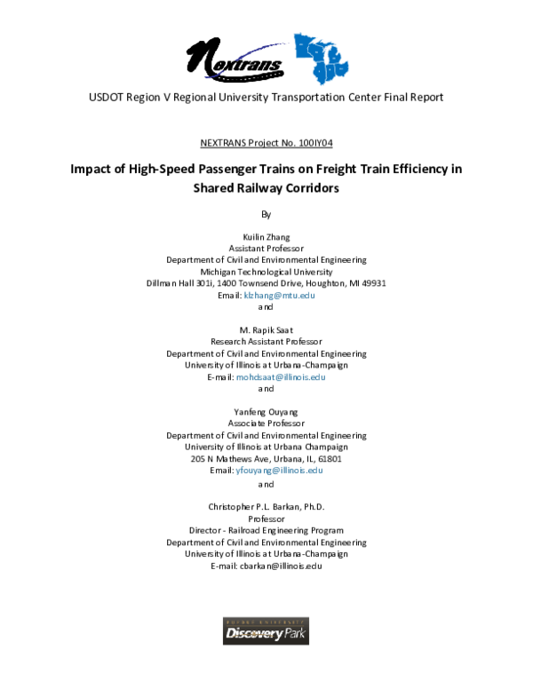 (PDF) Impact of High-Speed Passenger Trains on Freight Train Efficiency ...
