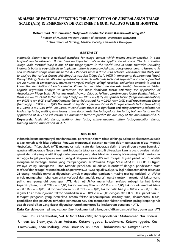 (PDF) Analysis of Factors Affecting the Application of Australasian ...