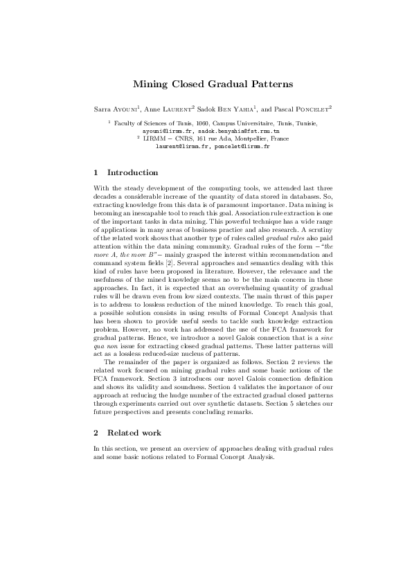 (PDF) Mining closed gradual patterns
