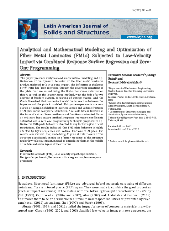 (PDF) Analytical and Mathematical Modeling and Optimization of Fiber ...
