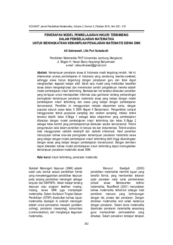 Pdf Penerapan Model Pembelajaran Inkuiri Terbimbing Dengan Video