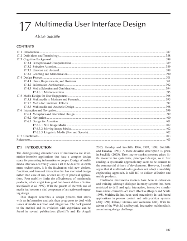 (PDF) Multimedia User Interface Design