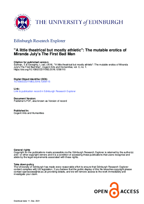 (PDF) "A little theatrical but mostly athletic": The mutable erotics of ...