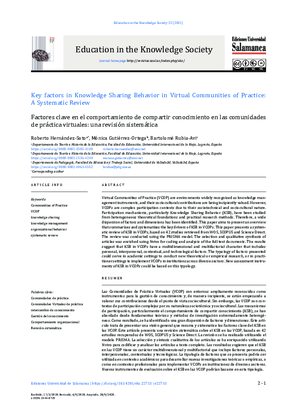 (PDF) Key factors in Knowledge Sharing Behavior in Virtual Communities ...