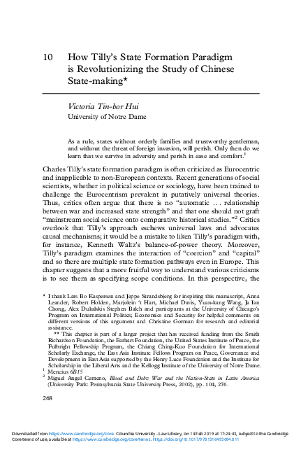 (PDF) How Tilly's State Formation Paradigm is Revolutionizing the Study ...