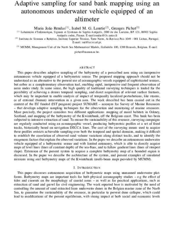 (PDF) Adaptive Sampling for Underwater Mapping