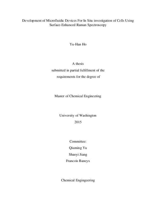 (PDF) Development of microfluidic devices for in situ investigation of cells using surface ...